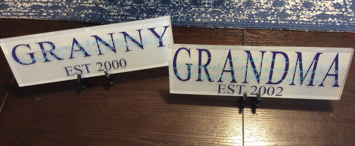 Custom Personalized Glass Gift Tiles (Grandma) - Mother's/Father's Day ...